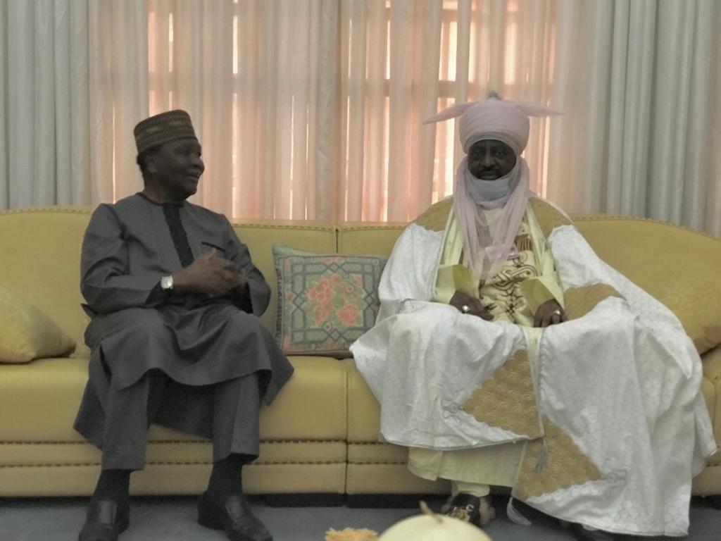 Emir Of Kano Meets Ex Head Of State General Yakubu Gowon Nigerian