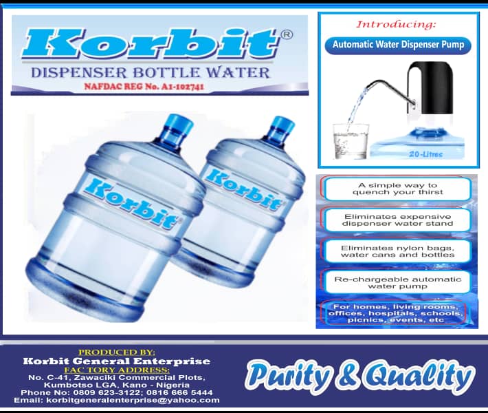 Introducing Korbit Dispenser Bottle with Automatic Electric Pump: Clean ...